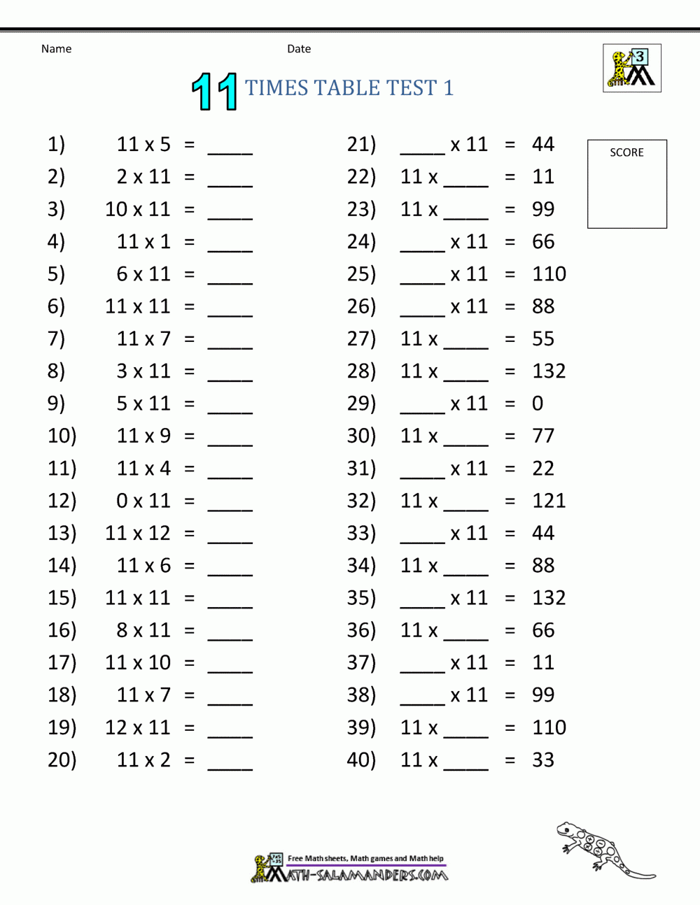 Multiplication By 11 Worksheets Pdf Printable Worksheets