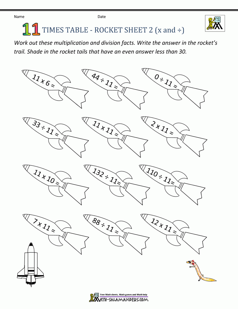 11 Times Multiplication Worksheets Printable Printable Worksheets
