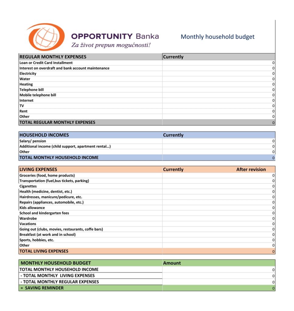 New Homeowner Budget Worksheet Printable Worksheets