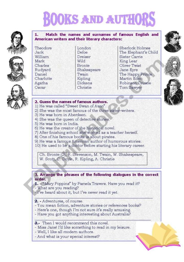 Novel Worksheets For Authors Printable Worksheets