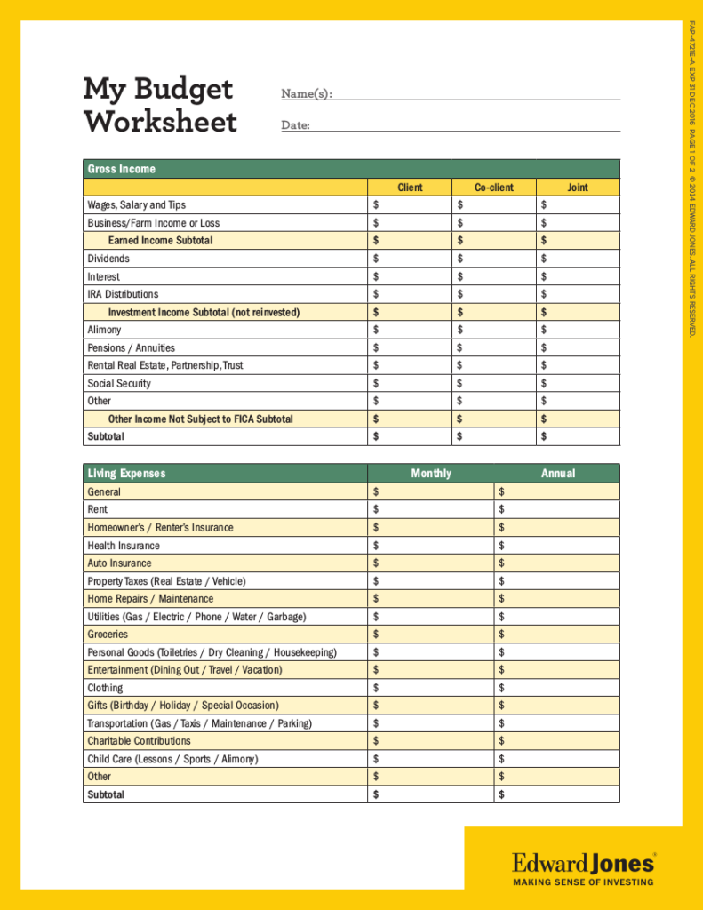Tiaa Retirement Budget Worksheet Printable Worksheets