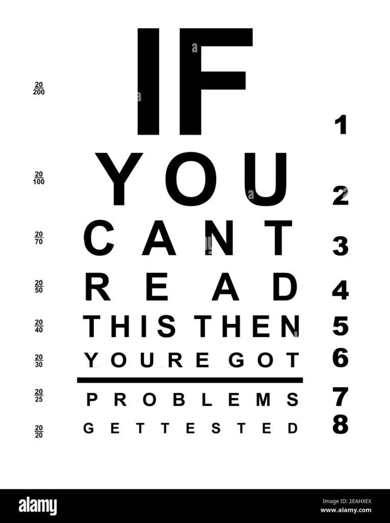 Reader Eye Chart Printable Worksheets