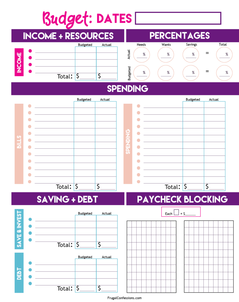 Budget Worksheets For Dummies Printable Worksheets