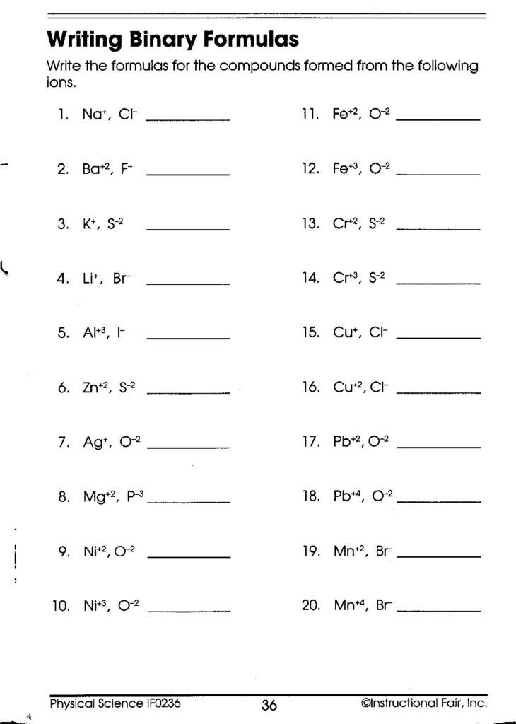 Writing Binary Formulas Worksheet Printable Worksheets