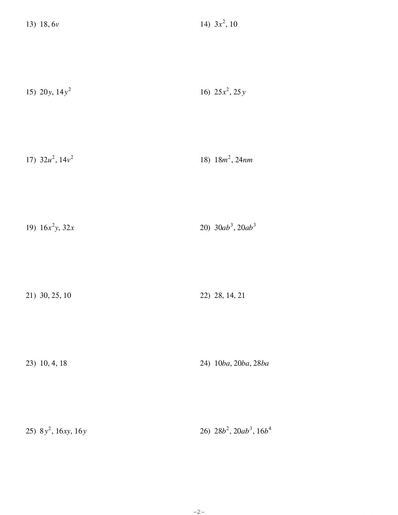 Least Common Multiple Worksheets Kuta Printable Worksheets