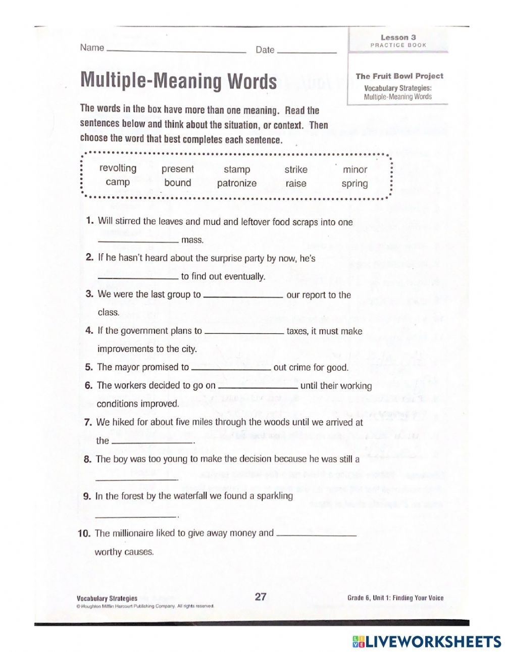 Multiple Meaning Words Worksheets 6th Grade Pdf Printable Worksheets Multiple Meaning Words Worksheets 6th Grade Pdf Printable Worksheets