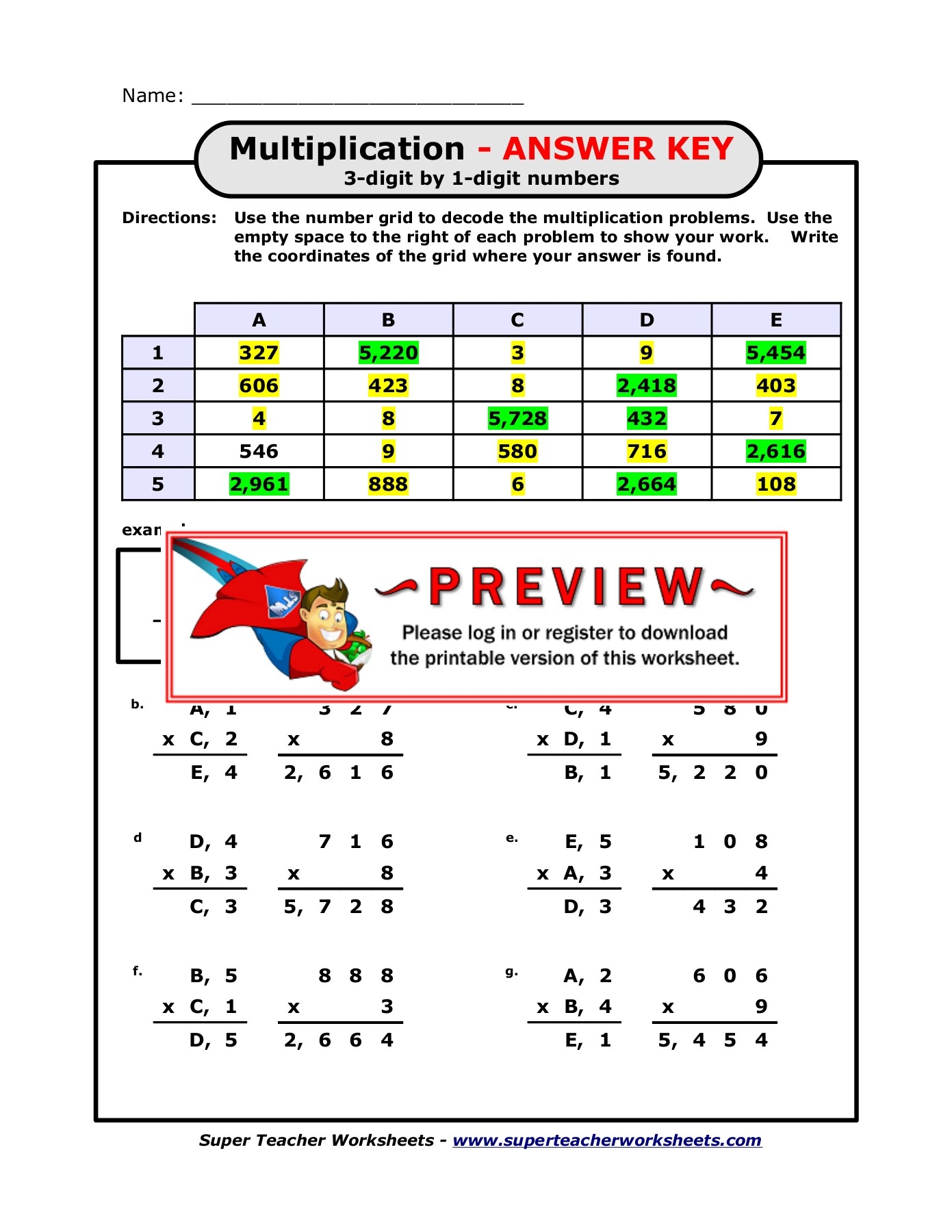 Multiplication Worksheets Super Teacher Printable Worksheets