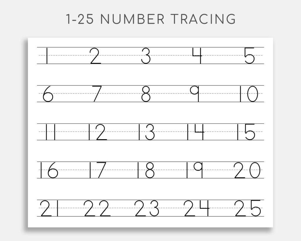 Writing Numbers 1 25 Worksheet Printable Worksheets