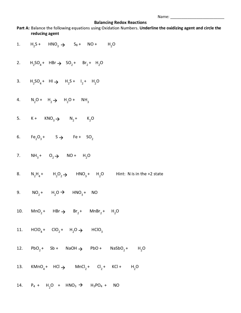Writing Half Reactions Worksheet Printable Worksheets Writing Half Reactions Worksheet Printable Worksheets