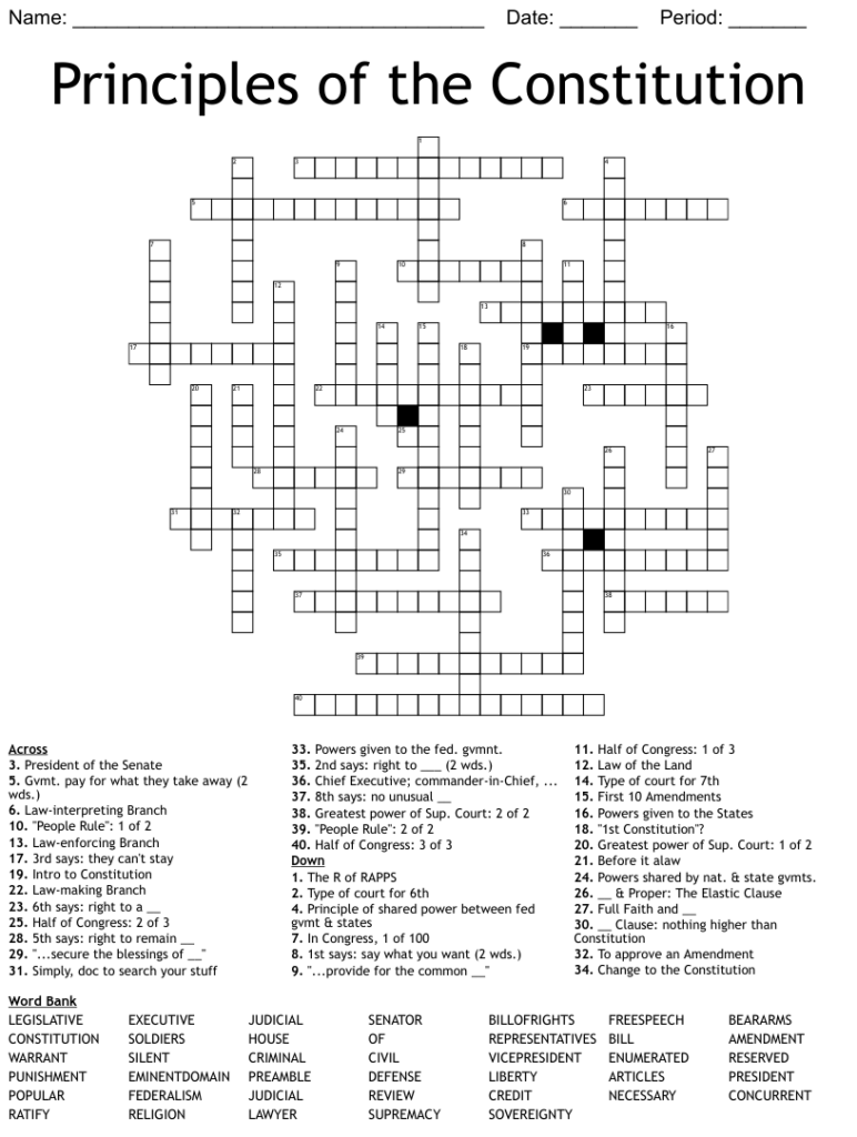 Anatomy Of The Constitution Worksheets Answers Quizlet Printable 