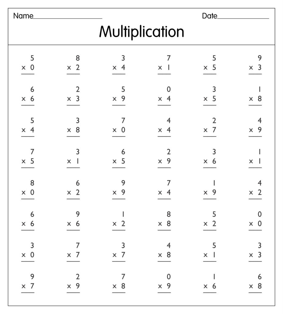 Free Multiplication Worksheets Printable Printable Worksheets