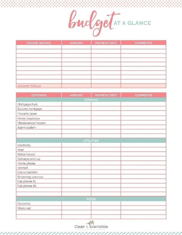 Budget List Pdf Printable Worksheets Budget List Pdf Printable Worksheets