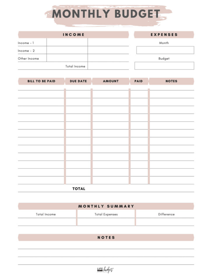 Beginner Printable Budget Worksheet - Printable Worksheets