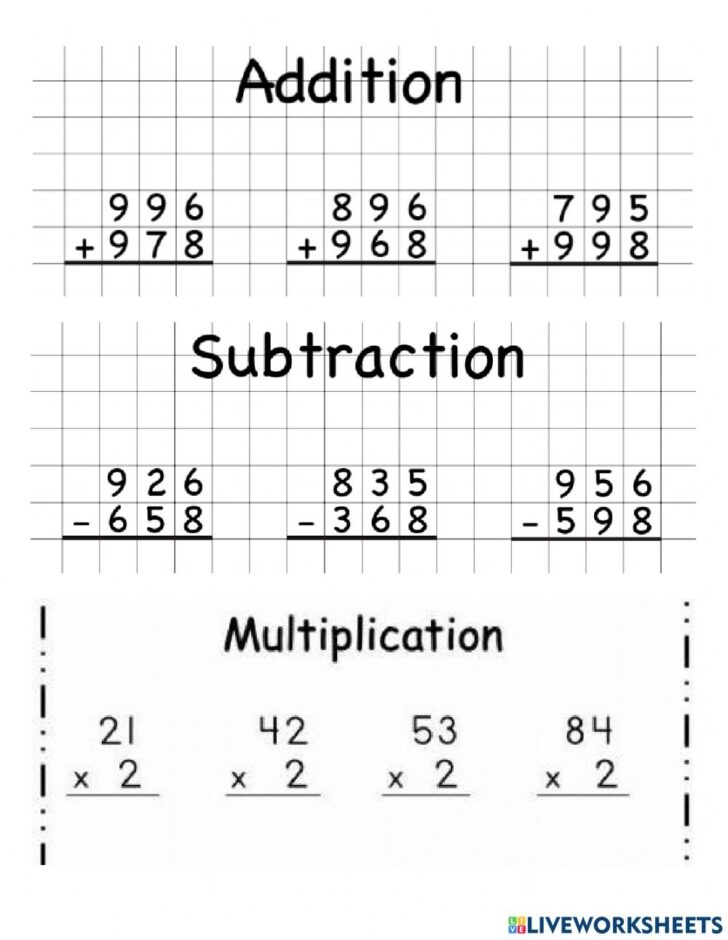 Addition Subtraction And Multiplication Worksheets Printable Worksheets Addition Subtraction And Multiplication Worksheets Printable Worksheets