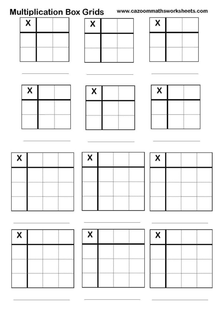 Blank Grid Method Multiplication Sheet - Printable Worksheets