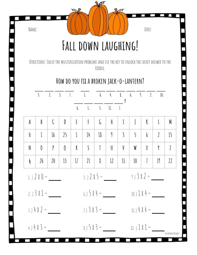 Secret Code Multiplication Worksheets Printable Worksheets