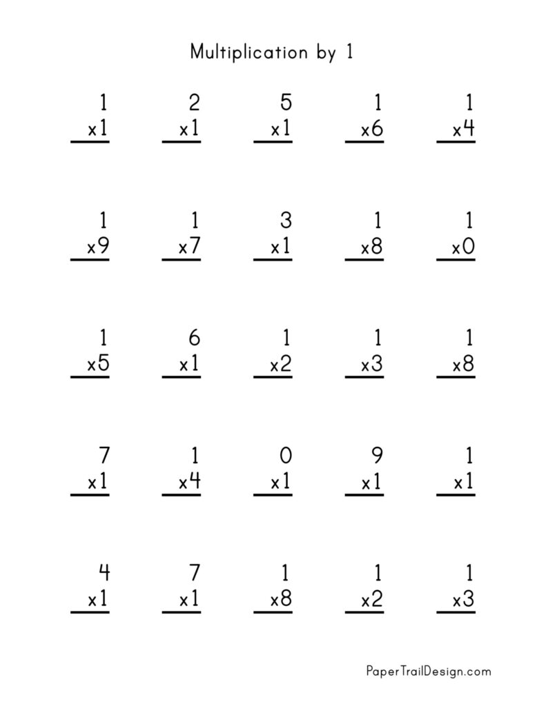 Multiplication By 1 Worksheets Printable - Printable Worksheets