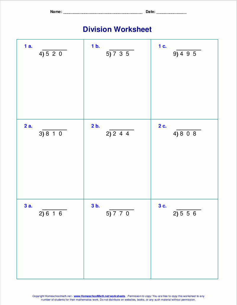 Division Problems For 6th Graders Printable Worksheets