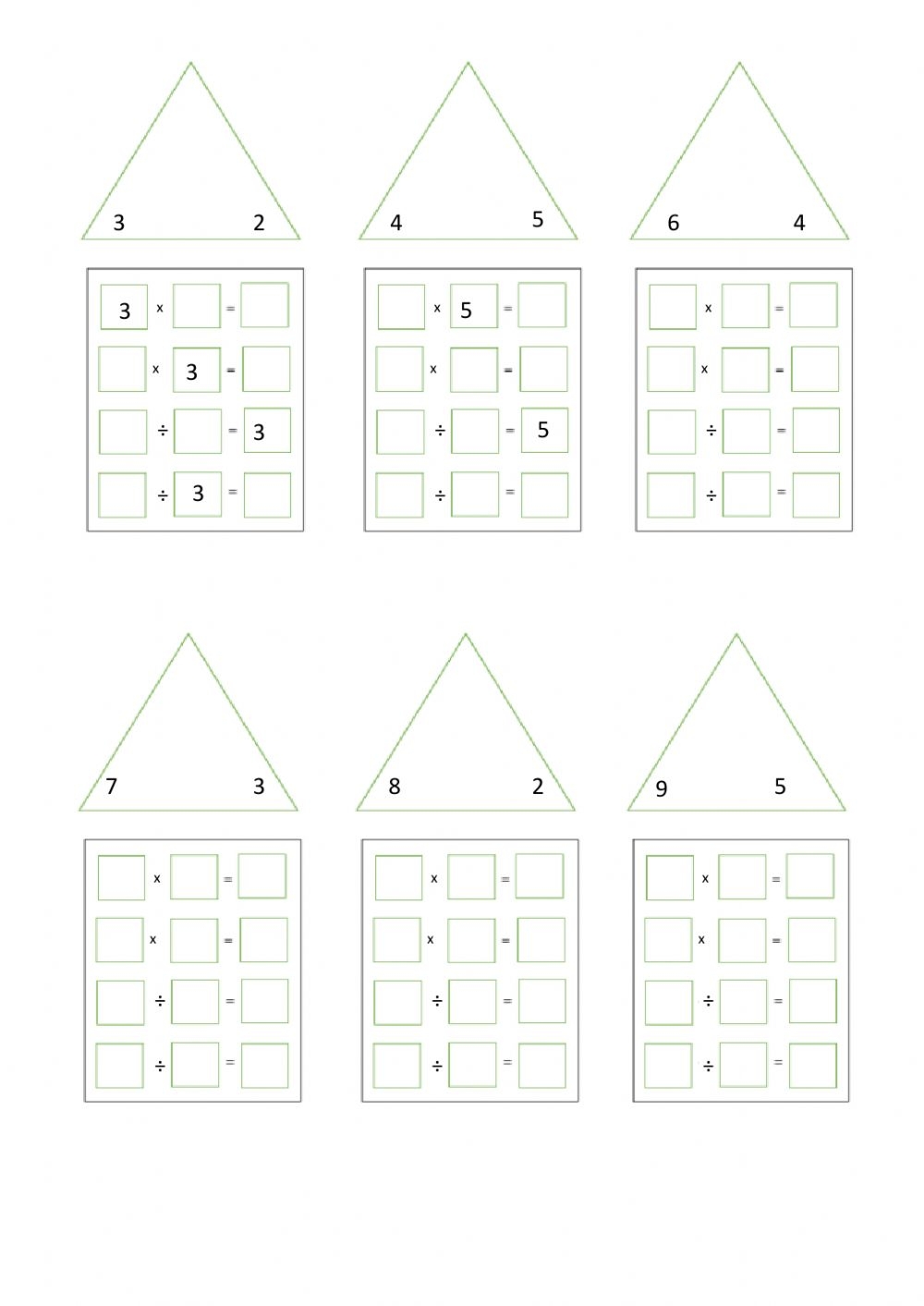 Multiplication Division Fact Family Worksheets Printable Worksheets Multiplication Division Fact Family Worksheets Printable Worksheets