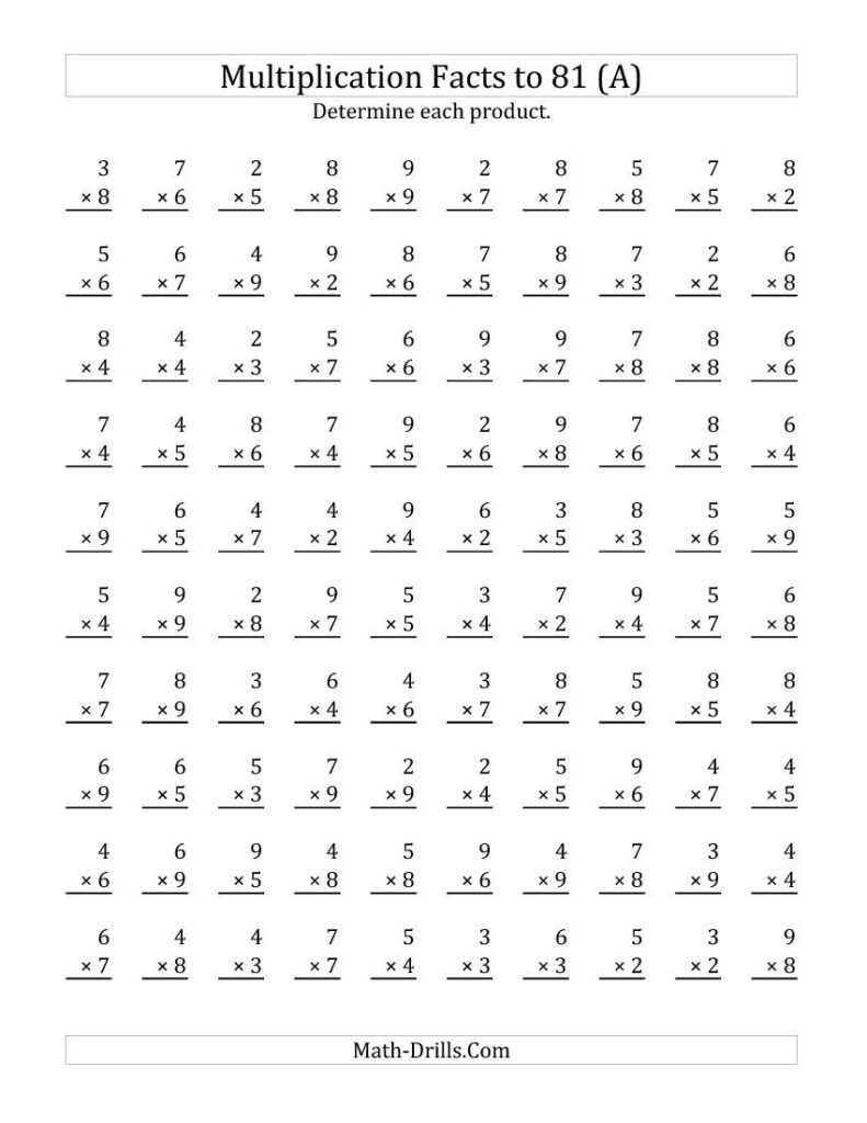Multiplication Fact Practice Worksheets Printable Worksheets Multiplication Fact Practice Worksheets Printable Worksheets
