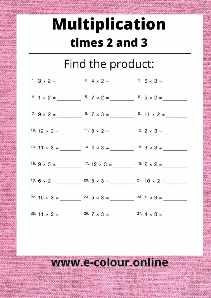 2 By 3 Multiplication Worksheets - Printable Worksheets