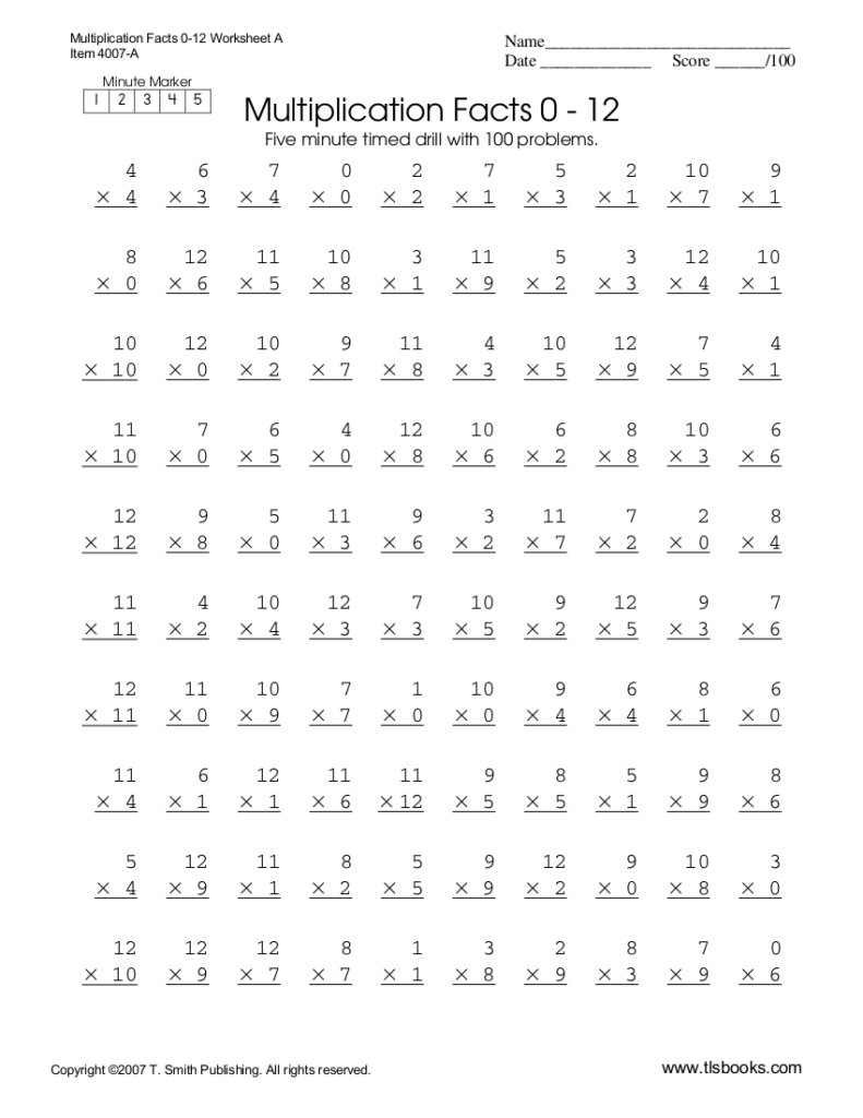 Multiplication Fluency Worksheets Pdf Printable Worksheets