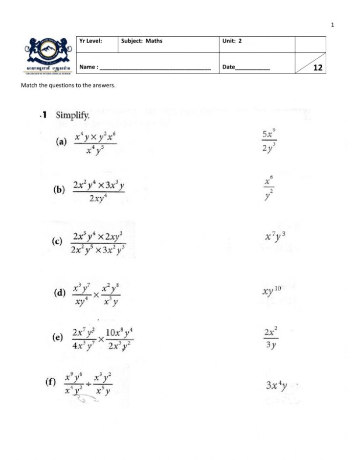Multiplication With Exponents Worksheets - Printable Worksheets