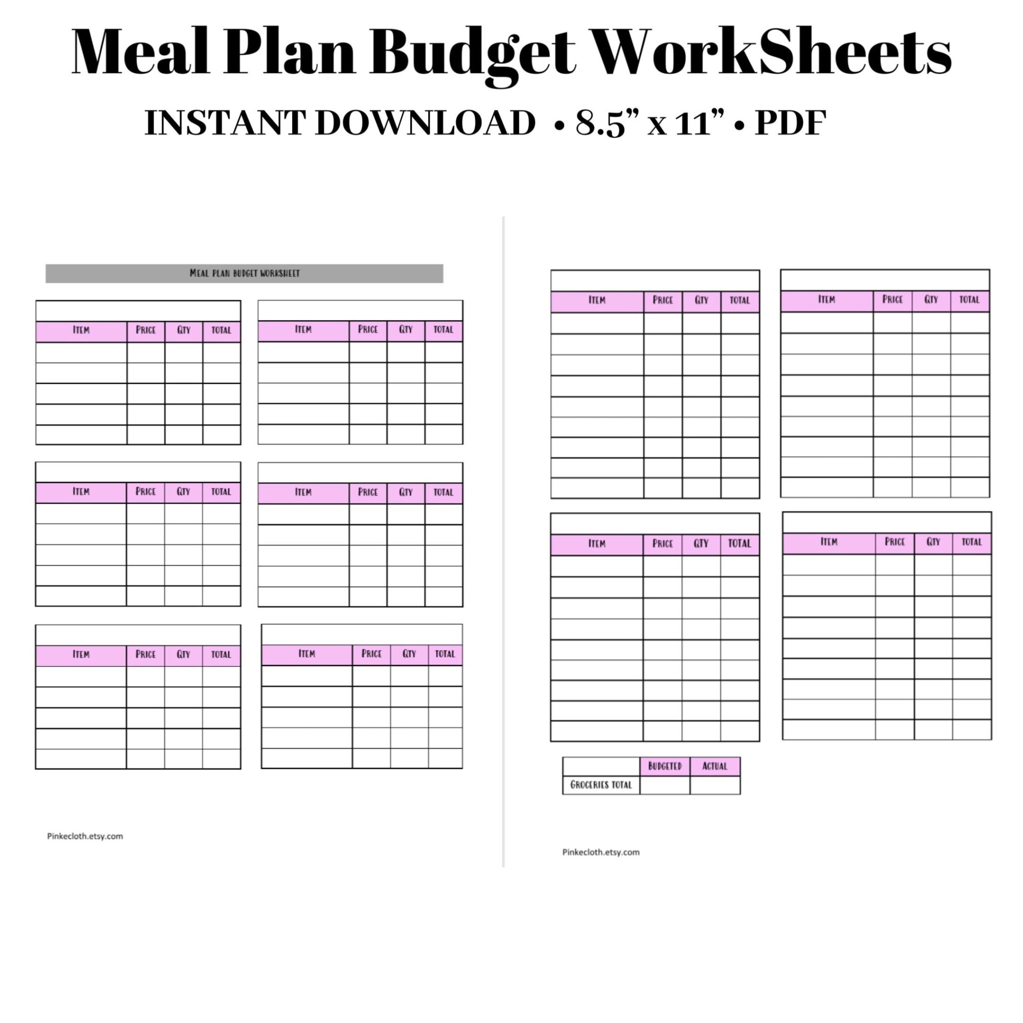Printable Grocery Budget Worksheet Printable Worksheets Printable Grocery Budget Worksheet Printable Worksheets