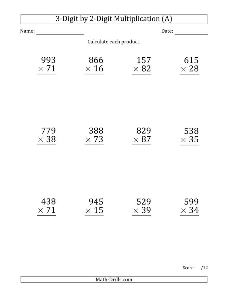 2 Digit By 3 Digit Multiplication Worksheets Printable Worksheets 2 Digit By 3 Digit Multiplication Worksheets Printable Worksheets