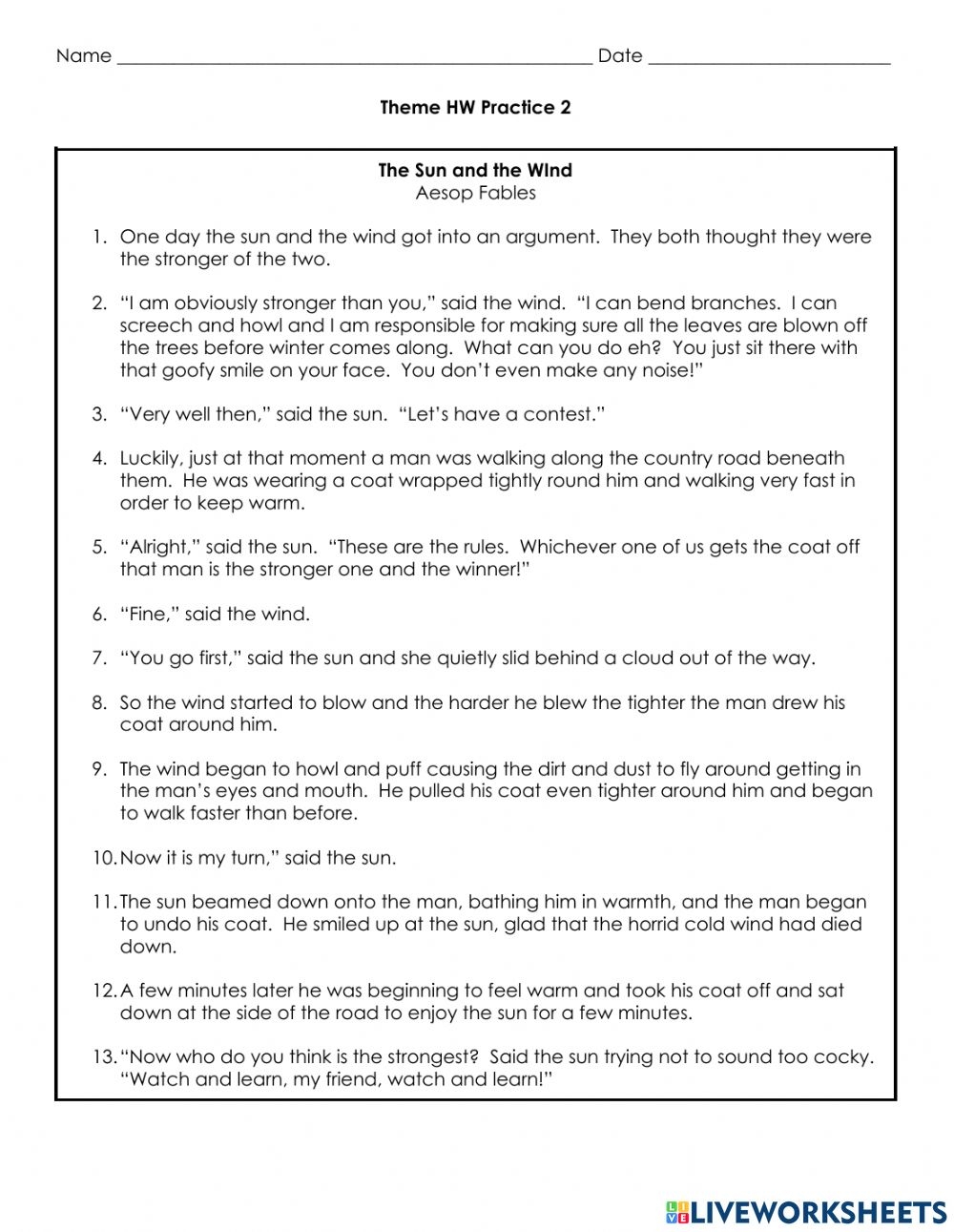 Theme Worksheets Multiple Choice Printable Worksheets Theme Worksheets Multiple Choice Printable Worksheets