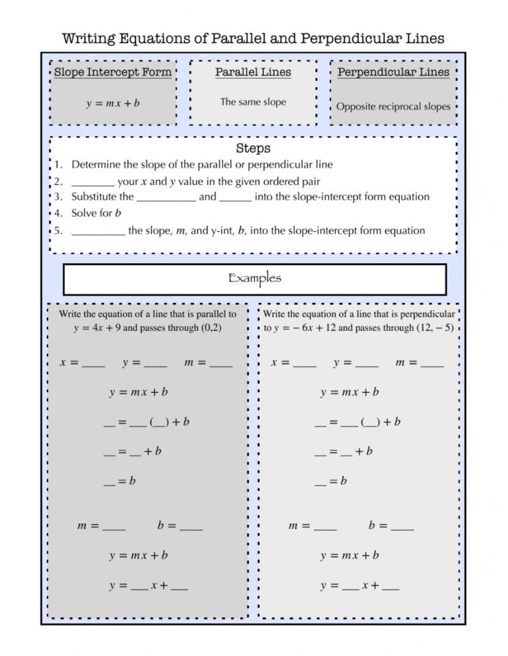 Writing Parallel And Perpendicular Equations Worksheet - Printable ... Writing Parallel And Perpendicular Equations Worksheet - Printable ...