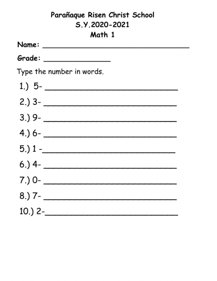 Writing Numbers In Words Worksheets Pdf Printable Worksheets